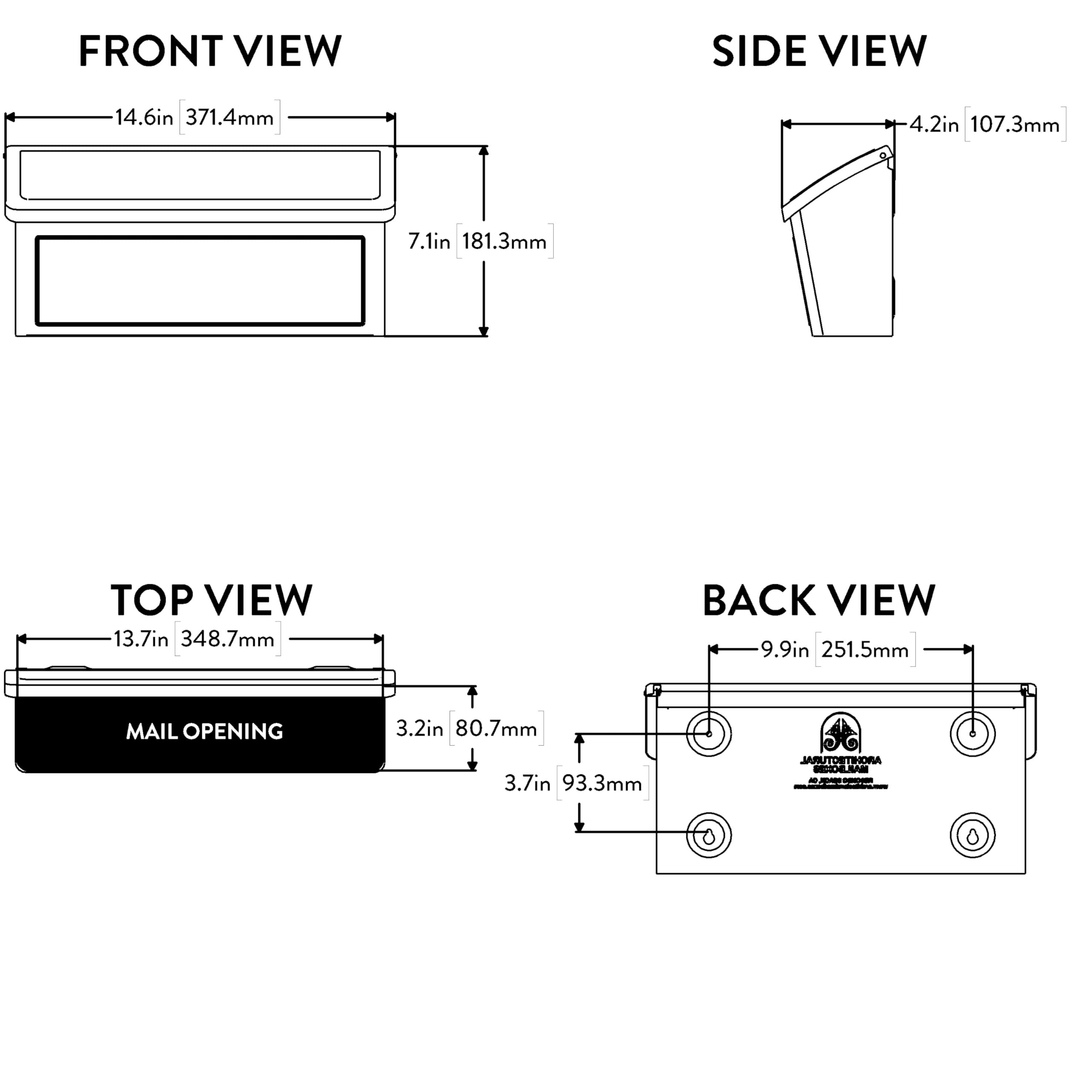 Architectural Mailboxes Venice Stainless Steel Wall Mount Mailbox, 2690PS-10, Stainless Steel, Small Capacity