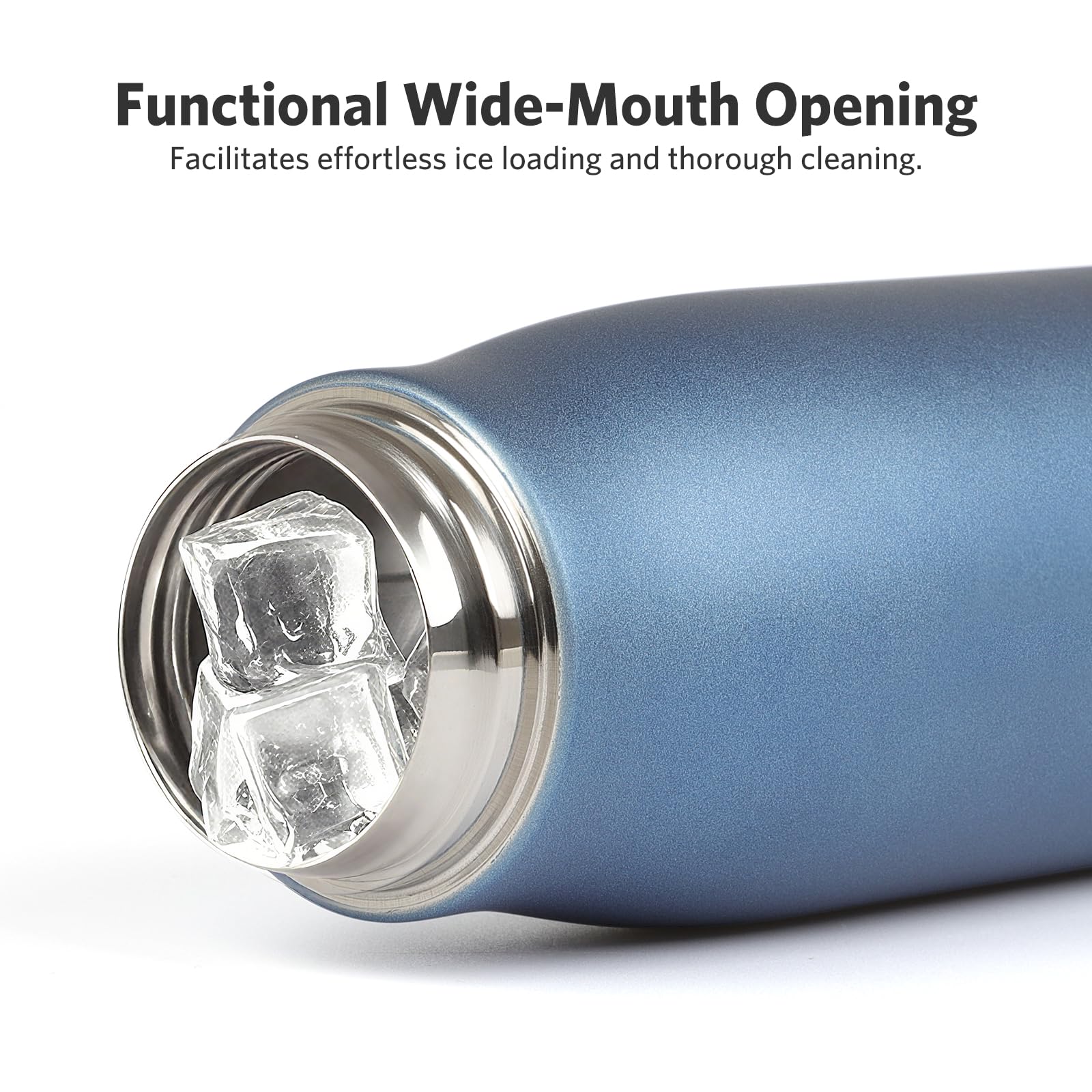 Small Water Bottle 12 oz, Dusgut Insulated Water Bottle,Stainless Steel,Wide Mouth Portable Lid, Air Force Blue
