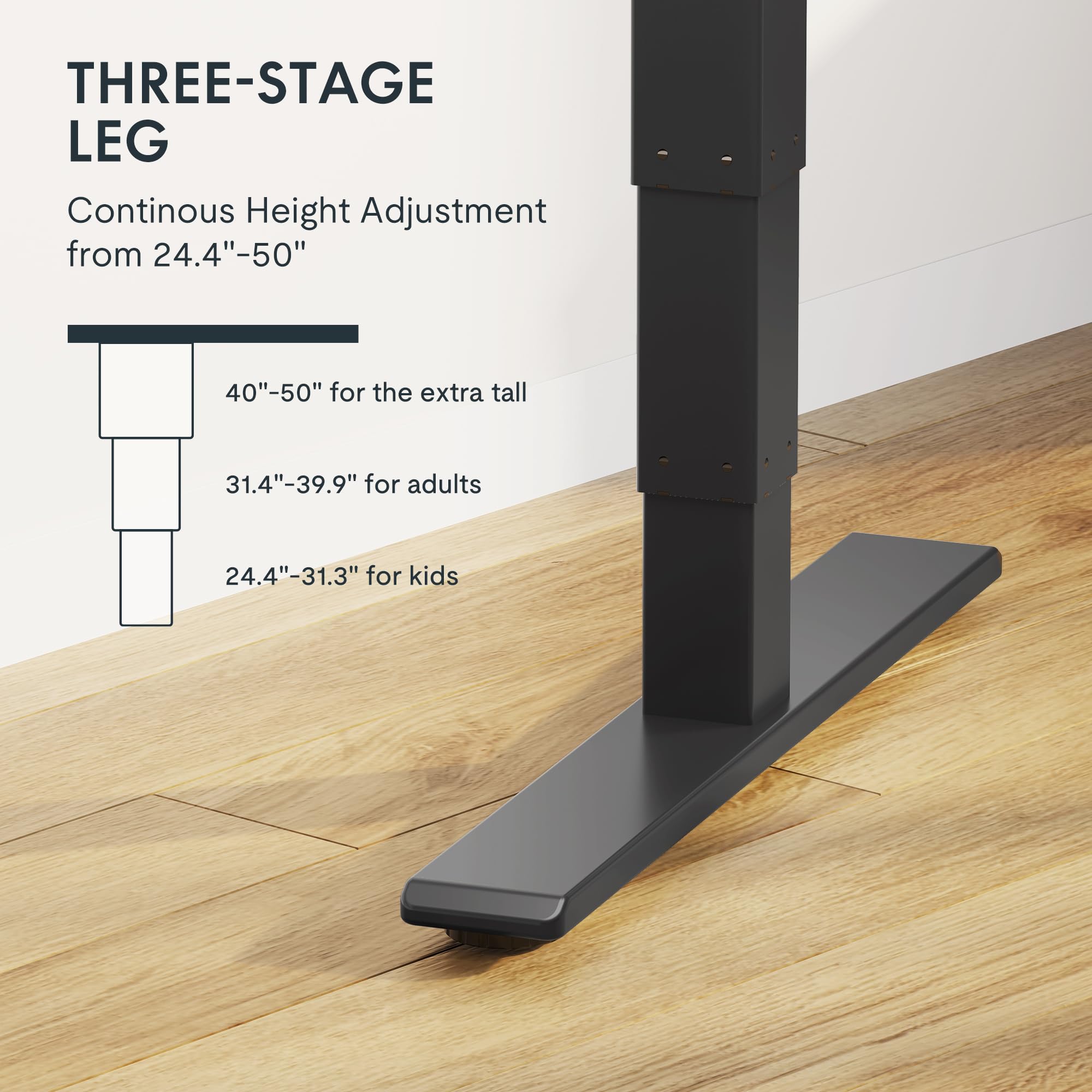 FLEXISPOT 3 Stages Dual Motor Electric Standing Desk 55x28 Inches Whole-Piece Desk Board Height Adjustable Desk Electric Stand Up Desk Sit Stand Desk(White Frame + White Desktop)