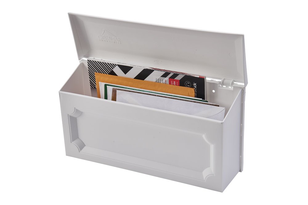 Gibraltar Mailboxes Windsor Small Capacity Rust-Proof Plastic White, Wall-Mount Mailbox, WMH00W04