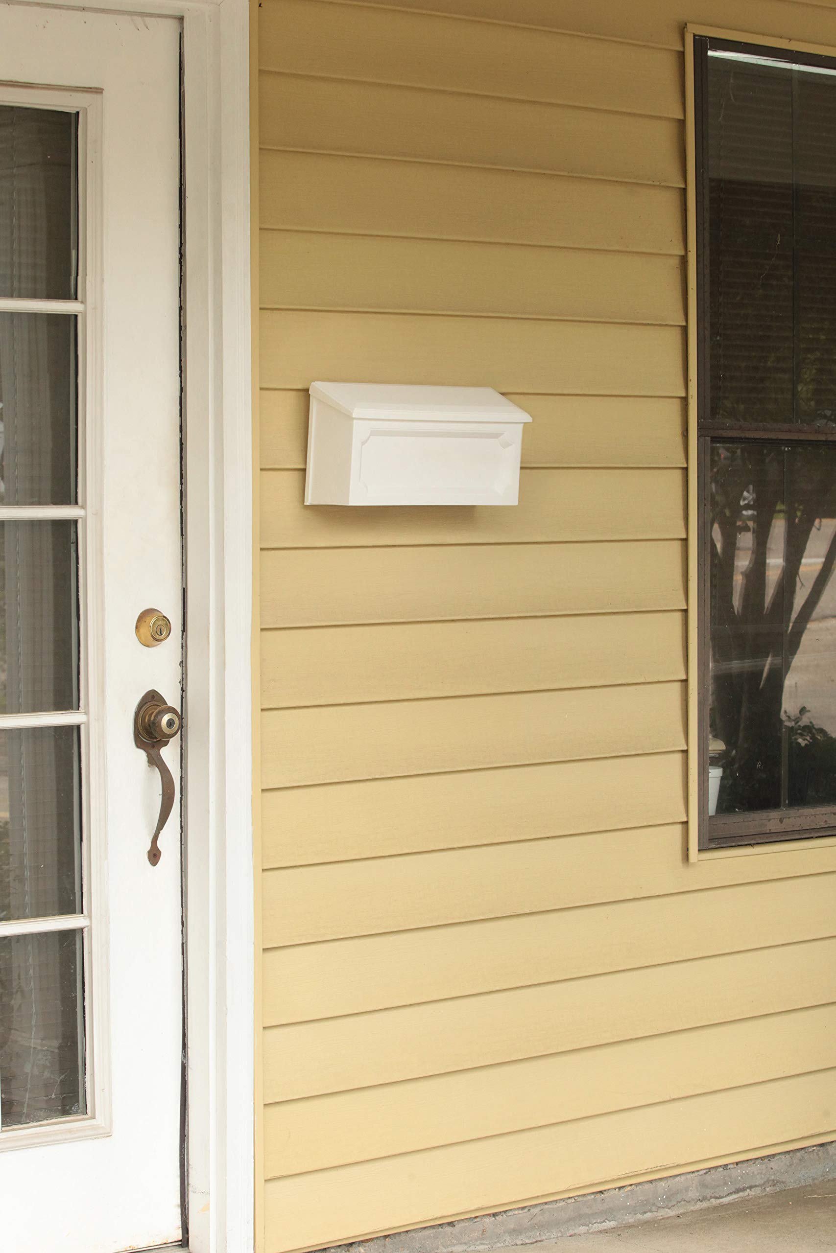 Gibraltar Mailboxes Windsor Small Capacity Rust-Proof Plastic White, Wall-Mount Mailbox, WMH00W04