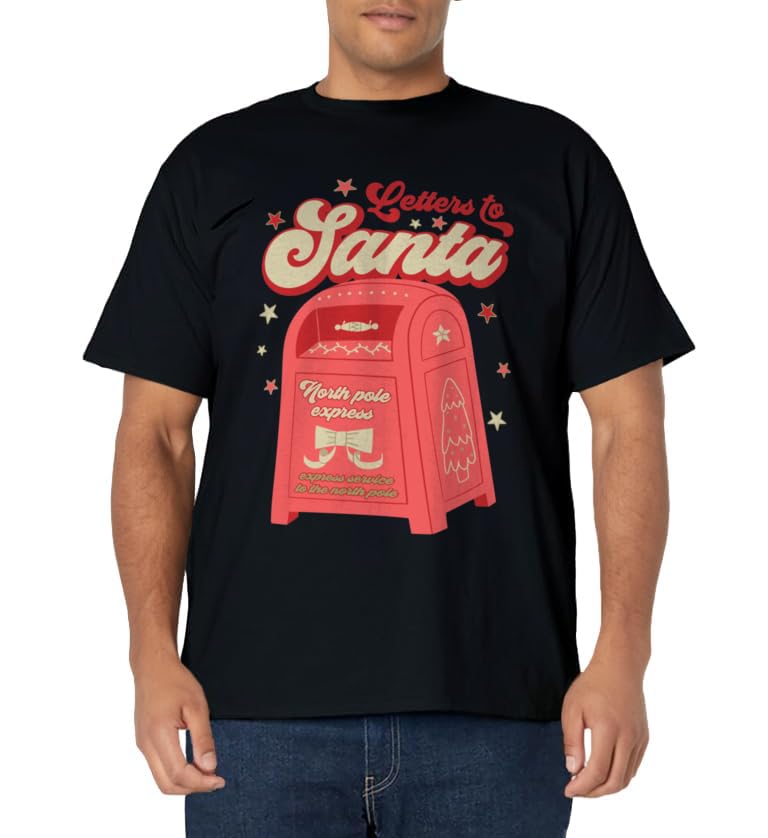 Letters To Santa Vintage Mailbox Merry Christmas Xmas Vibes T-Shirt