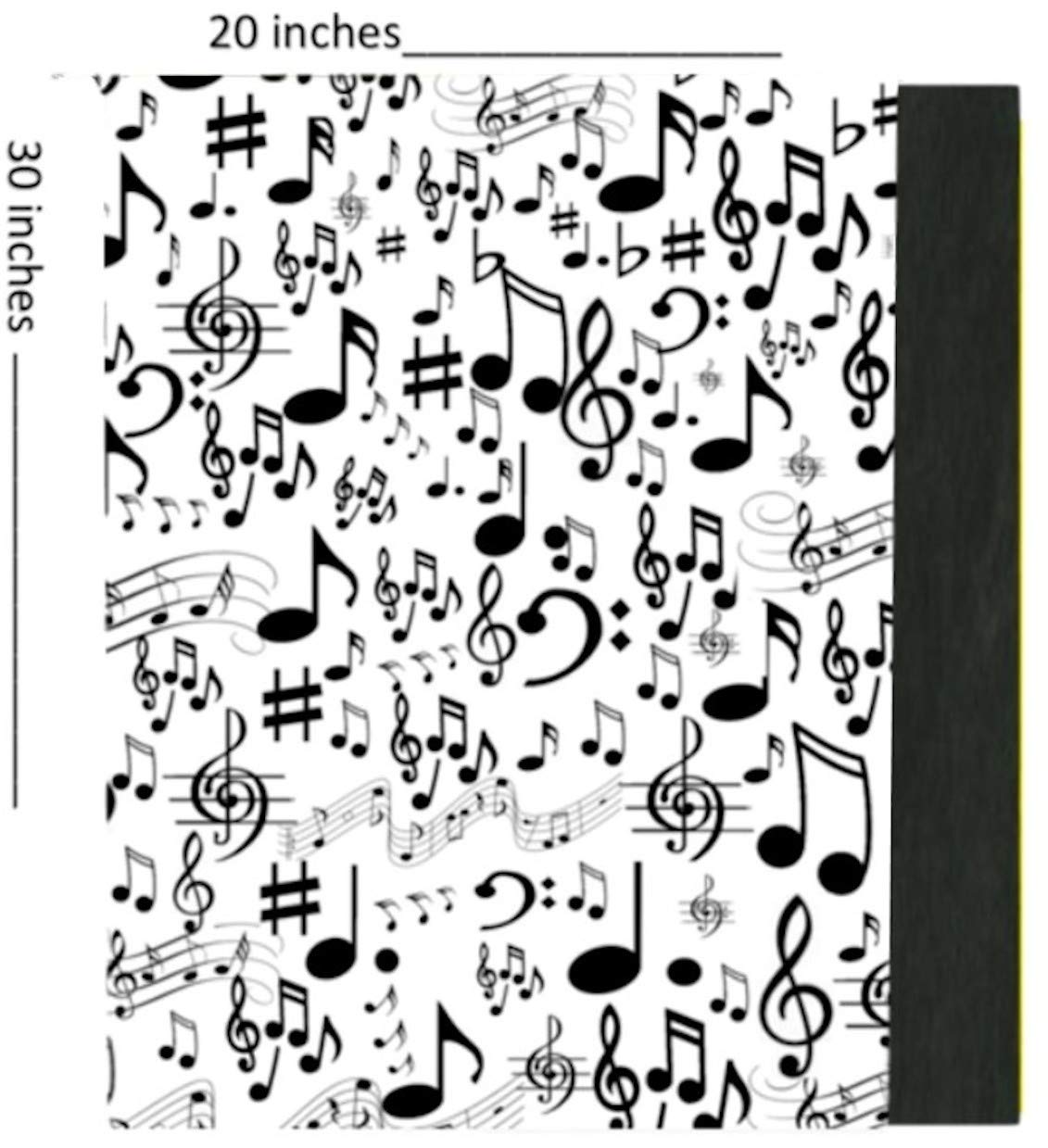 Tissue Paper Printed Designs and Matching Solid Tissue for Coordinating Gift Wrapping 24 Sheets 20" X 30" (Music Black)