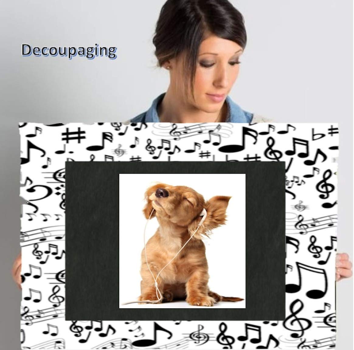 Tissue Paper Printed Designs and Matching Solid Tissue for Coordinating Gift Wrapping 24 Sheets 20" X 30" (Music Black)