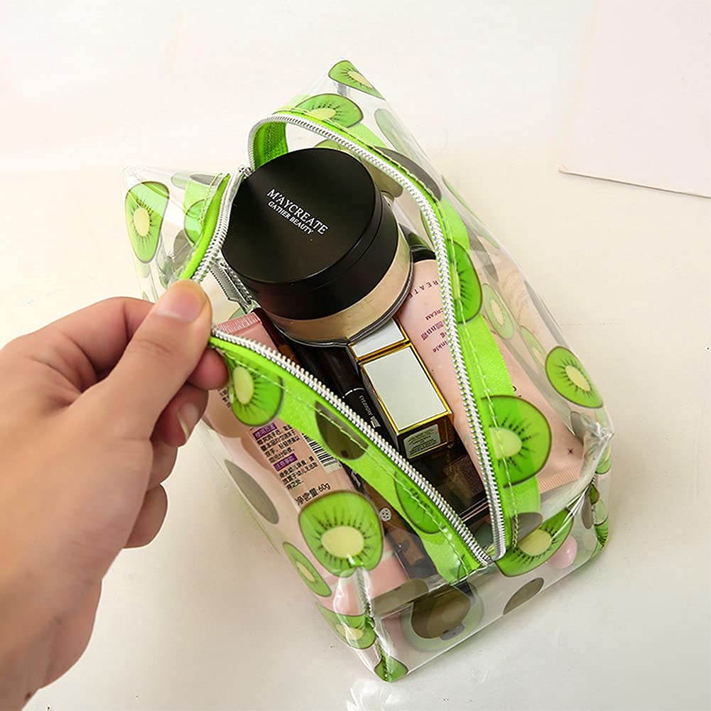 HOYOFO Makeup Bag Clear Cute Fruit Cosmetic Bag Small Transparent Make up Bag for Women Waterproof Toiletry Organizer Pouch(Peach)