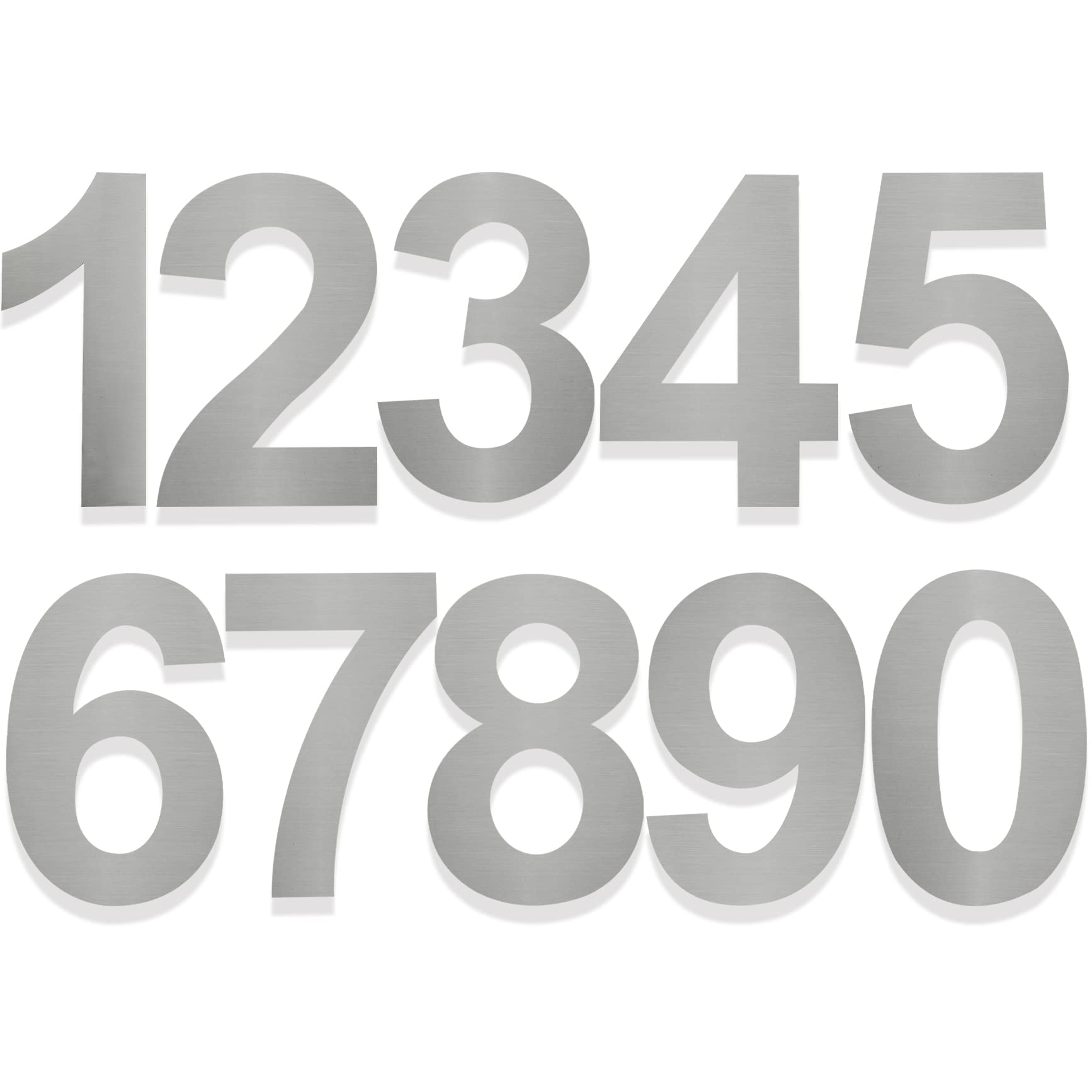 Fitous 6 inch Floating House Number For Outside, Stainless Steel Metal Modern Address Sign Numbers for Mailbox,Home Door,Warehouse Silver Number 4