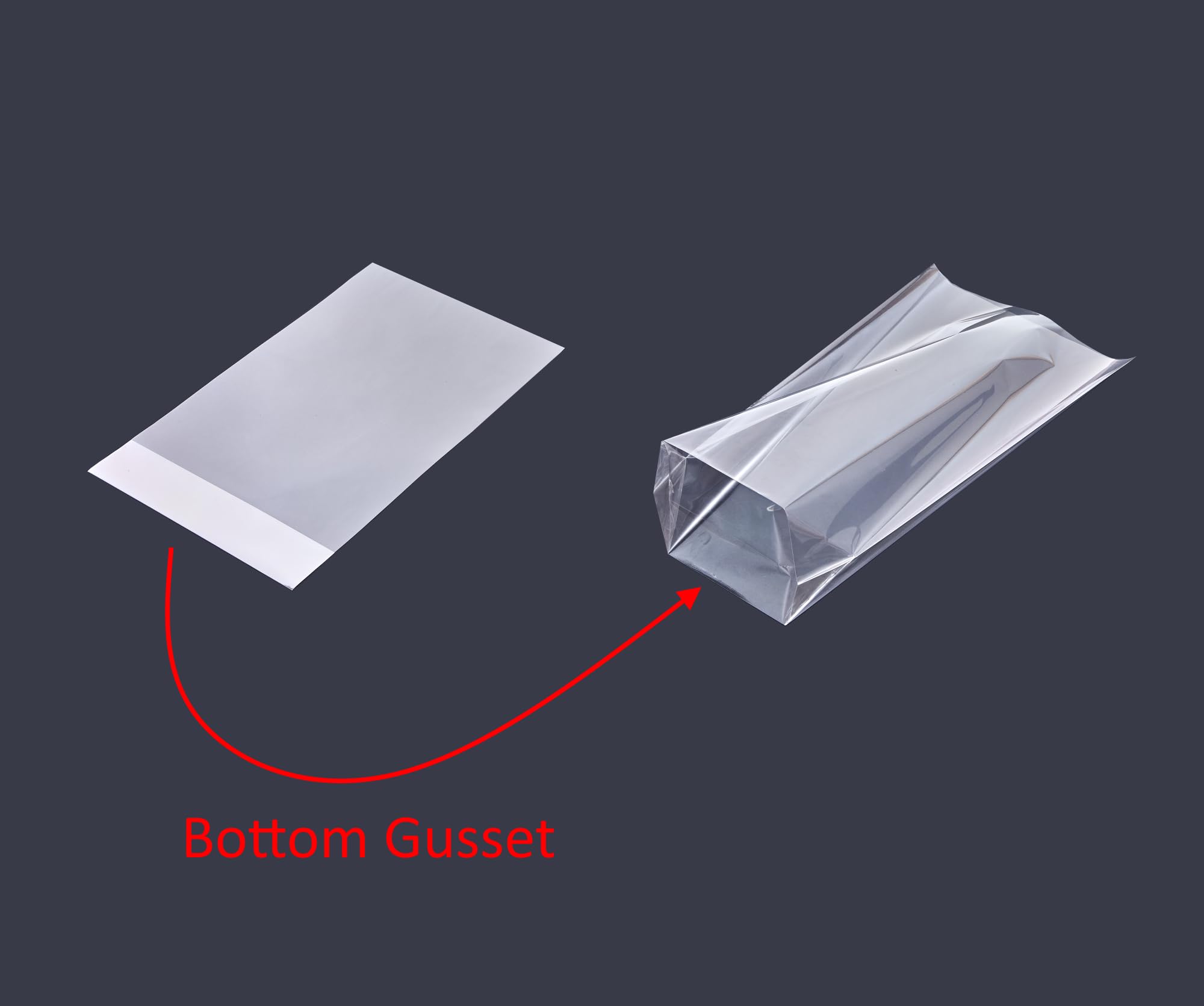 Wowfit 50 CT 10x14 inches Clear Bottom Gusset Cellophane Treat Bags with 6" Gold Twist Ties, Cello Packaging for Gift Wrapping, Decorations, and Food Storage