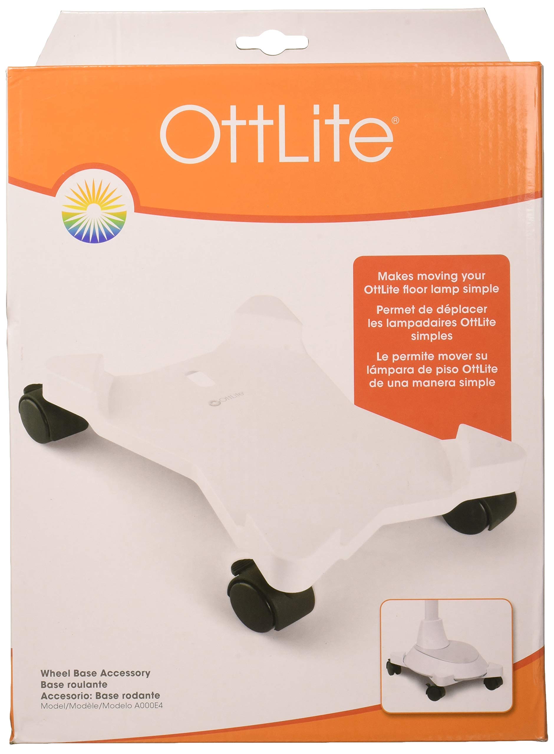 OttLite Wheel Base Accessory – Compatible only with Specific OttLite Floor Lamps, Portable Rolling Lock Wheels, for Crafting, Reading, Sewing