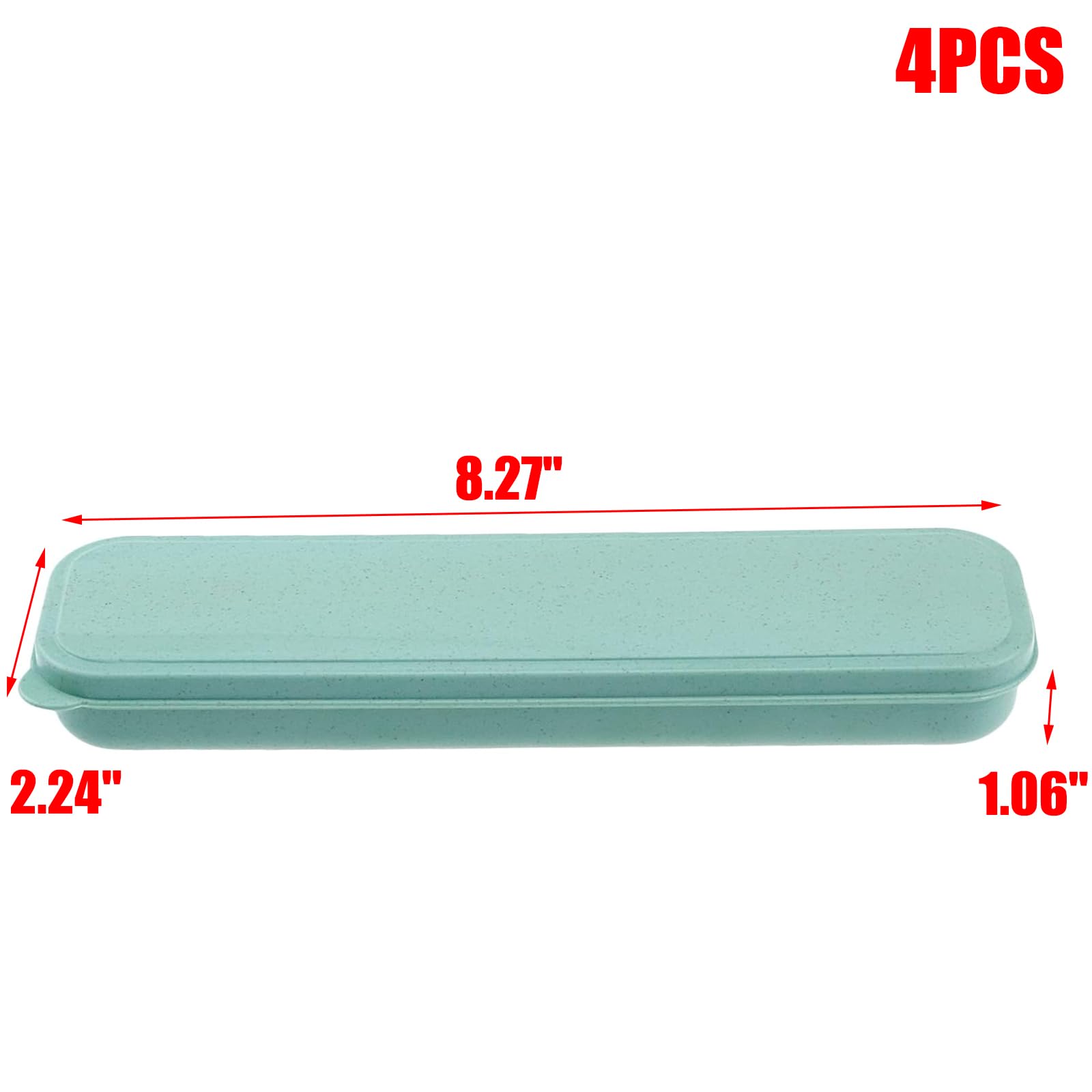MY MIRONEY 4 Pieces Travel Tableware Storage Box Portable Cutlery Storage Box Case Chopsticks Spoon Fork Travel Utensils Storage Box, Pink, Blue, Beige, Green