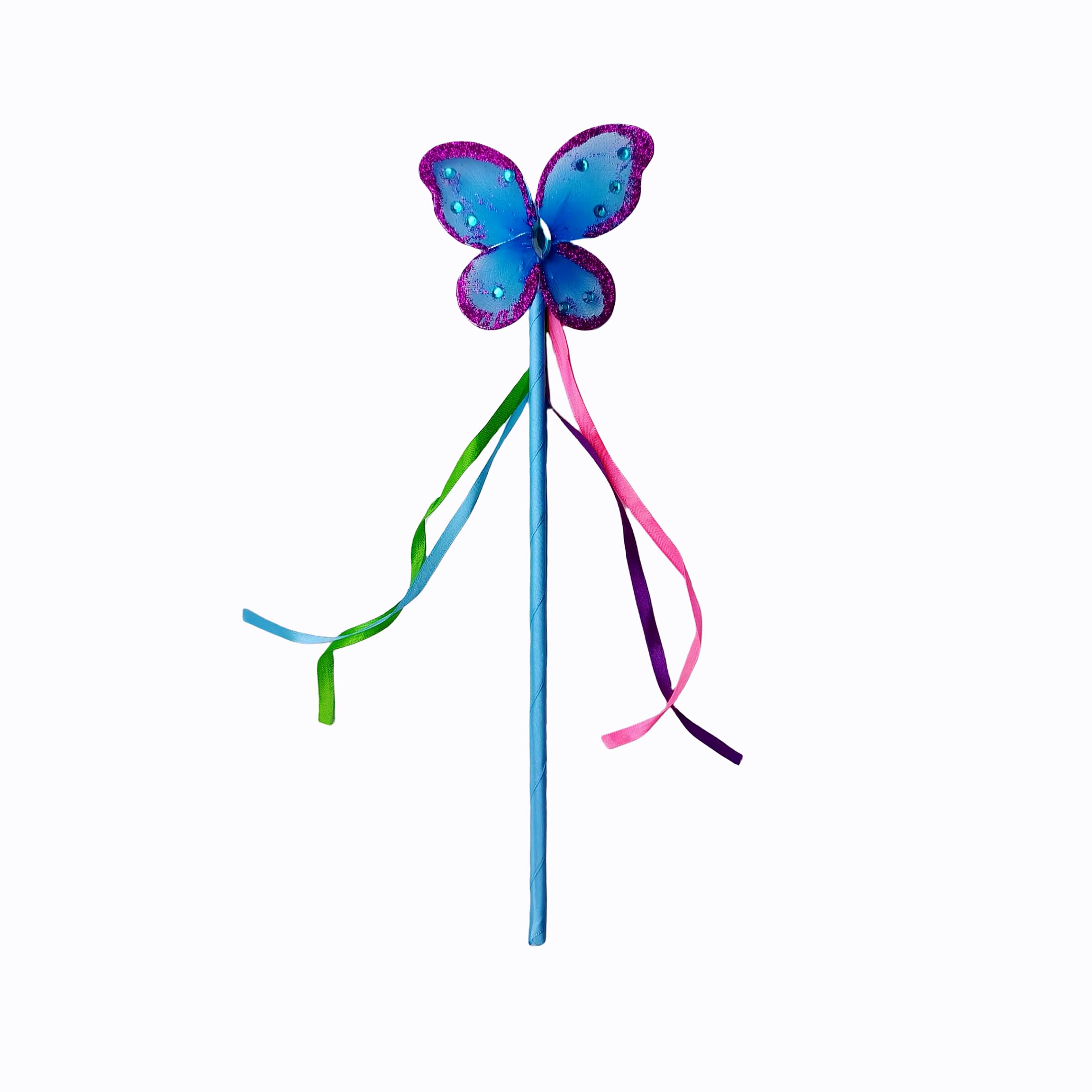 4 PC Girls Fairy Wings Butterfly Costume Set with Wings, Tutu, Wand & Halo