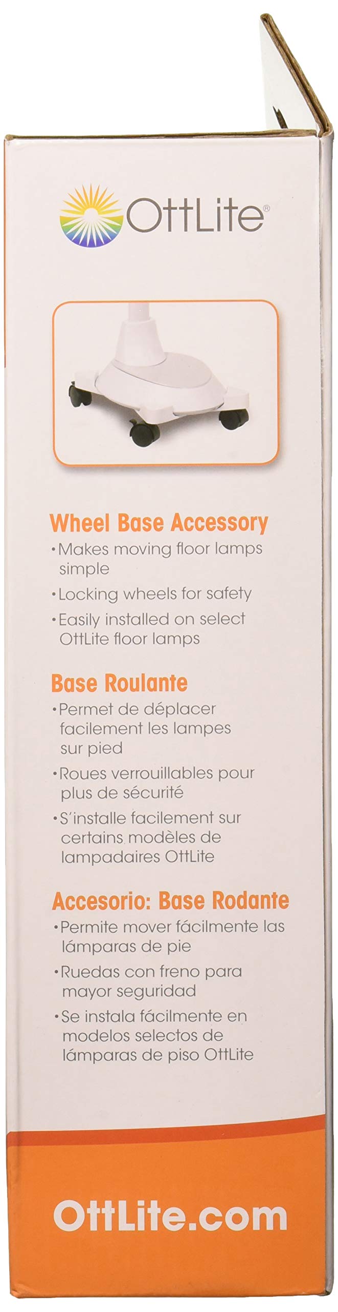 OttLite Wheel Base Accessory – Compatible only with Specific OttLite Floor Lamps, Portable Rolling Lock Wheels, for Crafting, Reading, Sewing