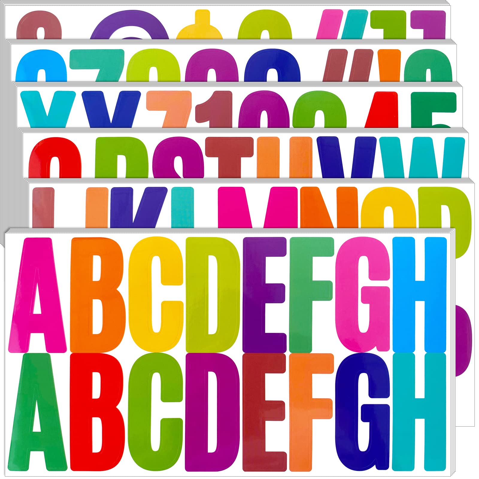 Bemeol 500 Pieces 30 Sheets Large Letter Stickers 2.5 Inch Alphabet Letter Stickers Self Adhesive Letters for Bulletin Board Mailbox Door Classroom Home