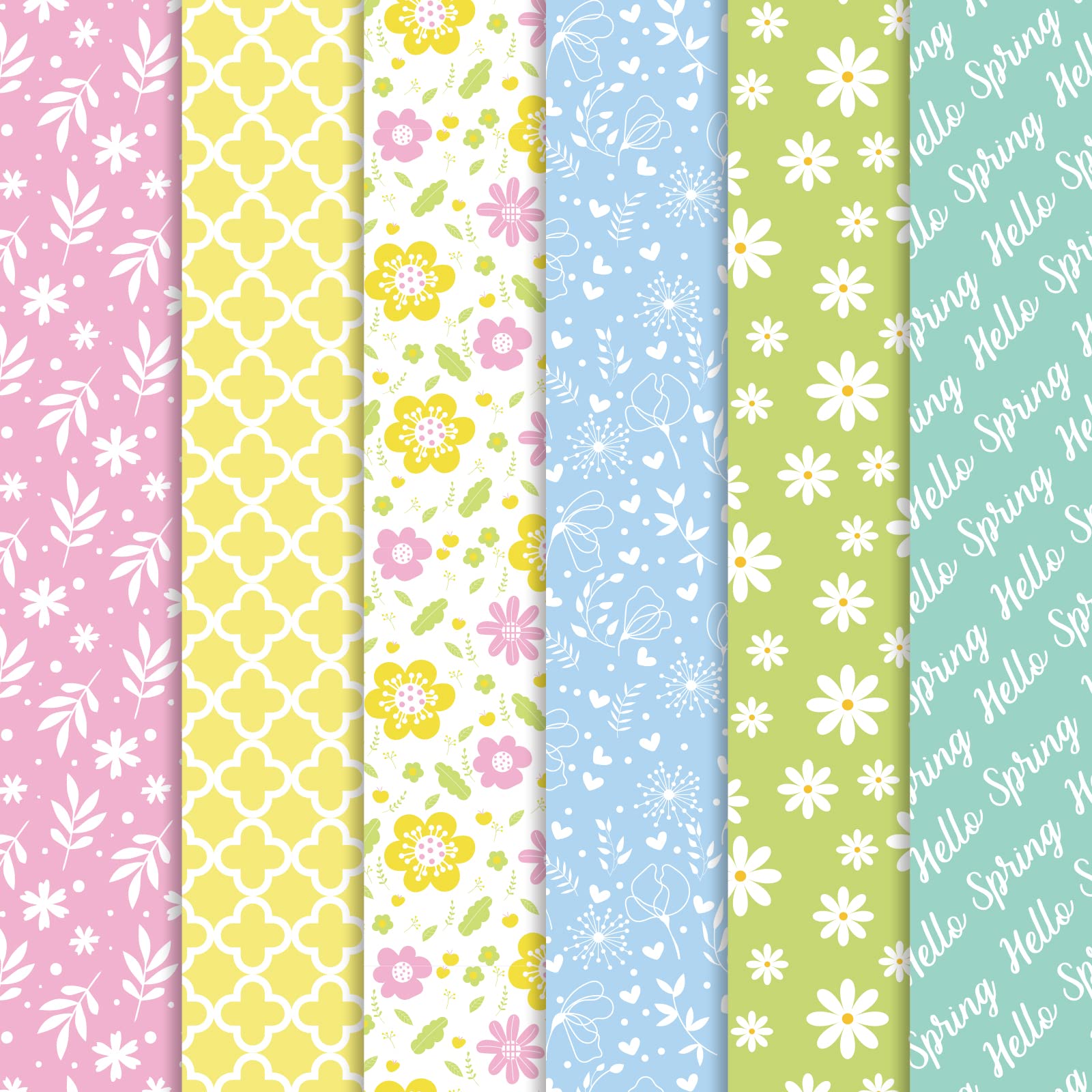 Whaline 90 Sheet Spring Tissue Paper Colorful Floral Pattern Gift Wrapping Paper 6 Flower Design Pastel Easter Tissue Paper for Spring Birthday Wedding Gift Packing DIY Art Craft, 13.8 x 19.7in
