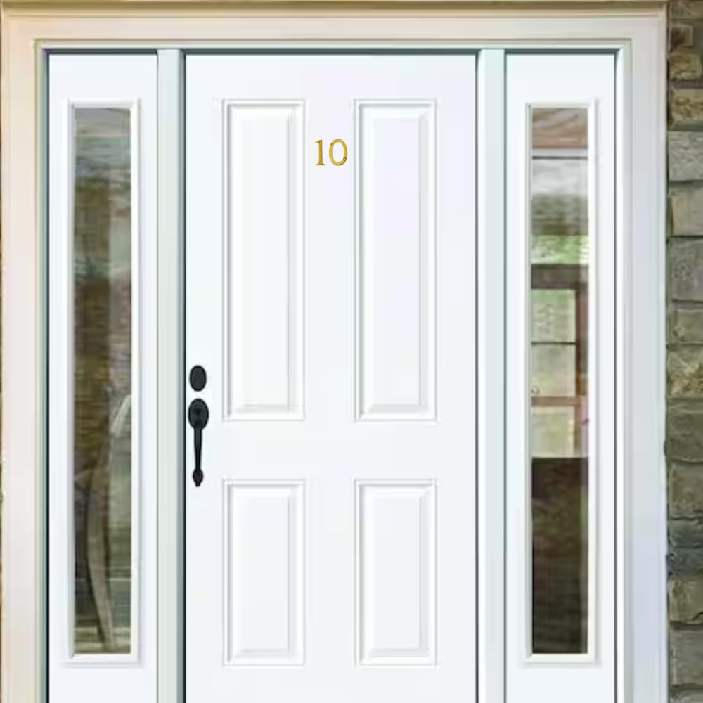 Clio 3-Inch Solid Brass Letters Address Signs For Houses Mailbox Numbers House Numbers For Outside, Address Plaques for House Numbers For Modern Mailbox, Outdoor Wall Decor (Polished, Number 5)