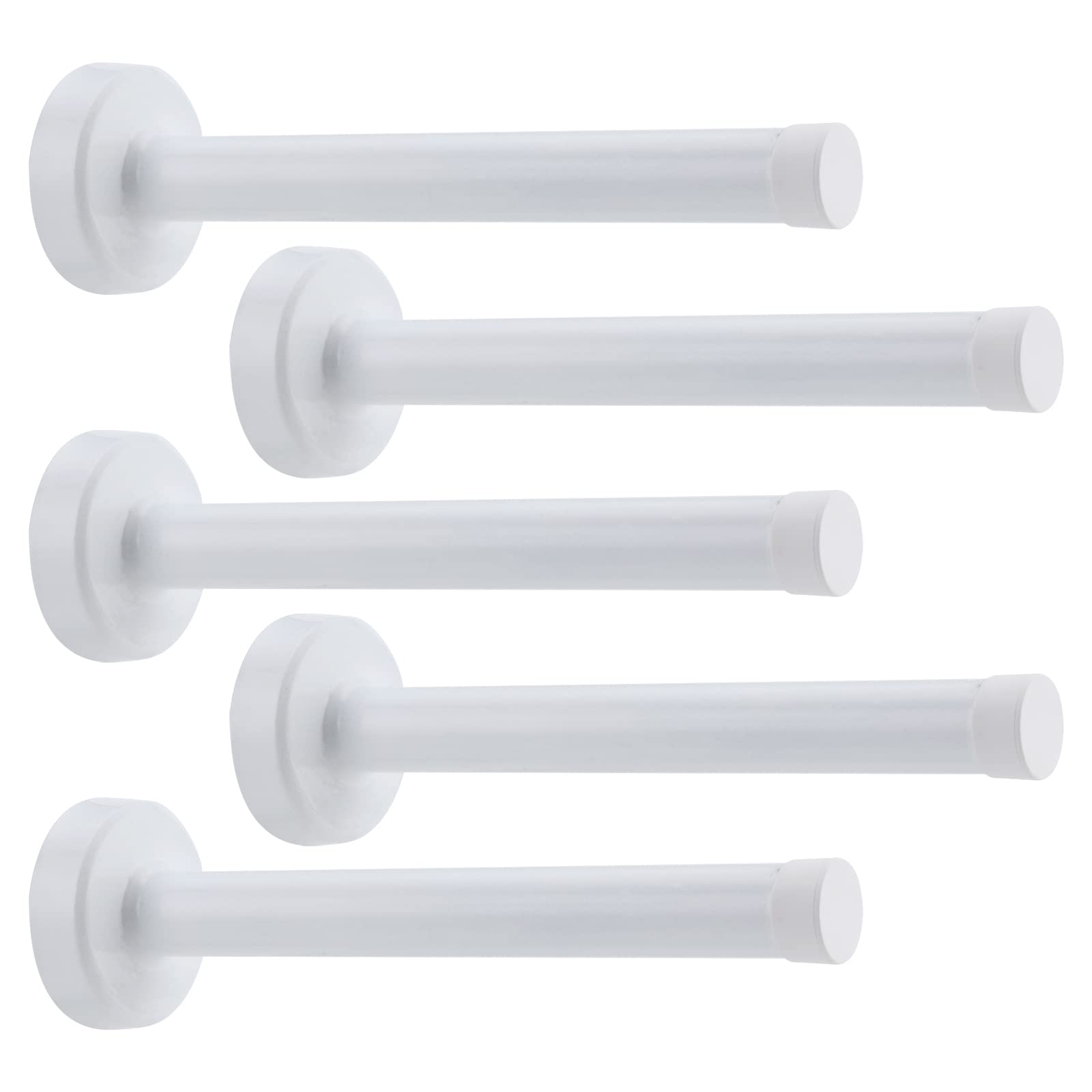 Modern Door Stopper, 6 Inch Stainless Steel Door Stop with Sound Dampening Rubber Bumper Wall Mounted Durable Door Holder with Hardware Screws Brushed Finish (5, White)
