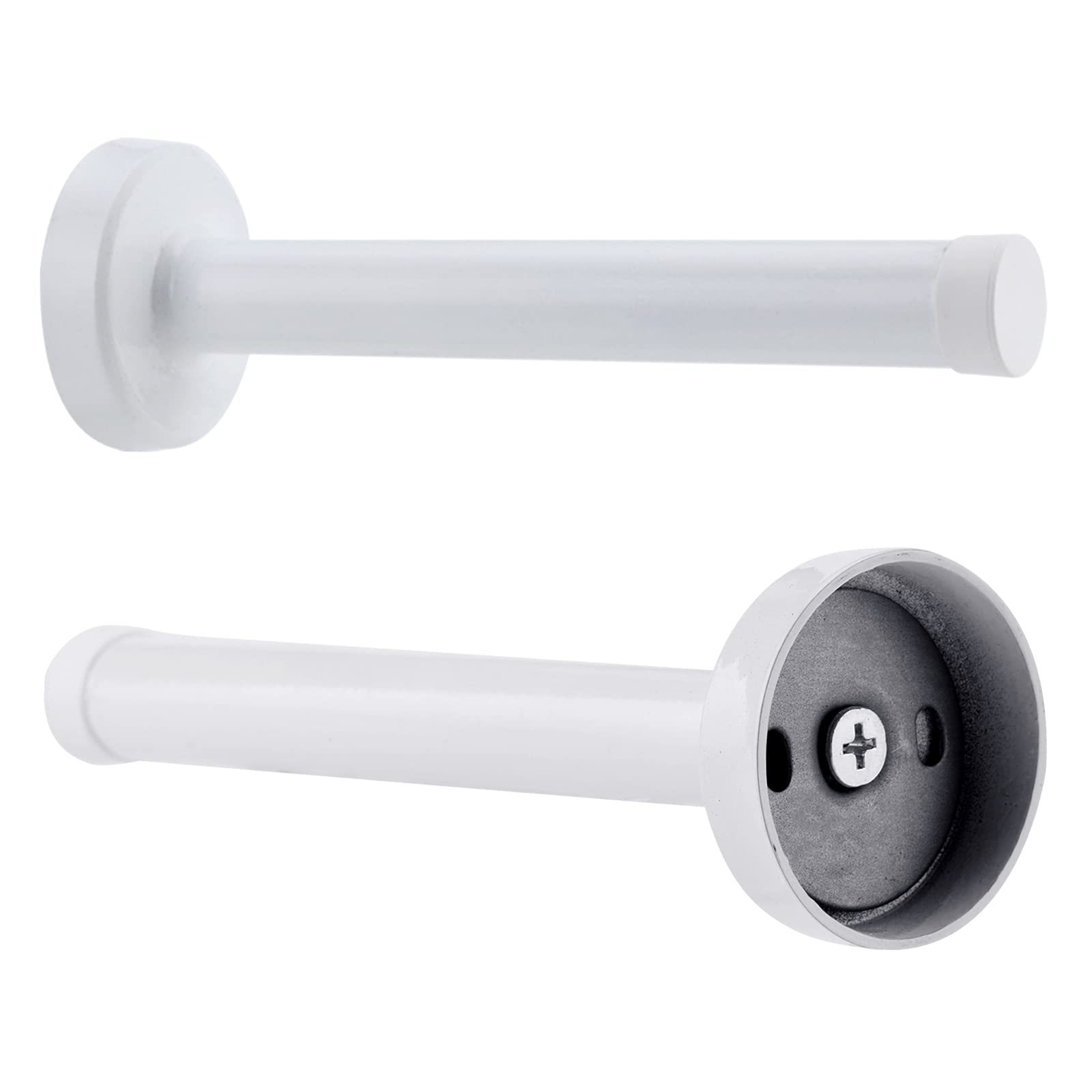 Modern Door Stopper, 6 Inch Stainless Steel Door Stop with Sound Dampening Rubber Bumper Wall Mounted Durable Door Holder with Hardware Screws Brushed Finish (5, White)