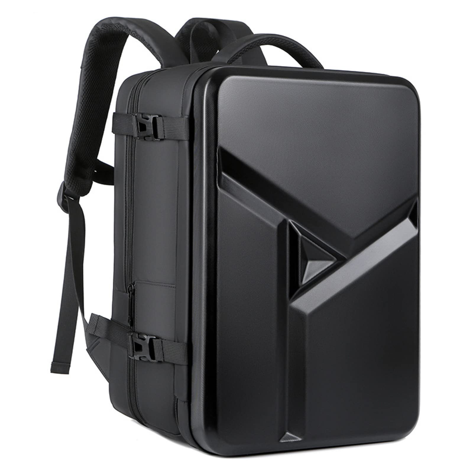 Elsegood Hard Shell Anti Theft Backpack for Men 35L Expandable Waterproof Computer Bag with USB Port & Wet Pocket,Gaming Travel Business Carry On Luggage Backpack fit 15.6/16/17 Inch Laptop,Black