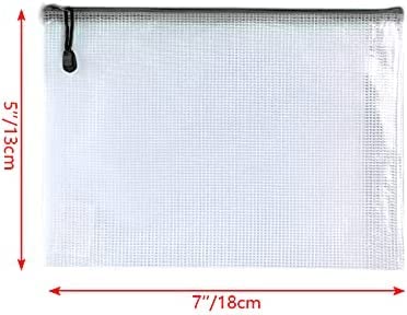 Oaimyy-5 * 7inchs-16 Pcs-Plastic Mesh Zipper Pouch Document Folders Bag Zip File Bags for Office Supplies,Home,Travel Storages,Puzzle Board Games Storage-Multicolor