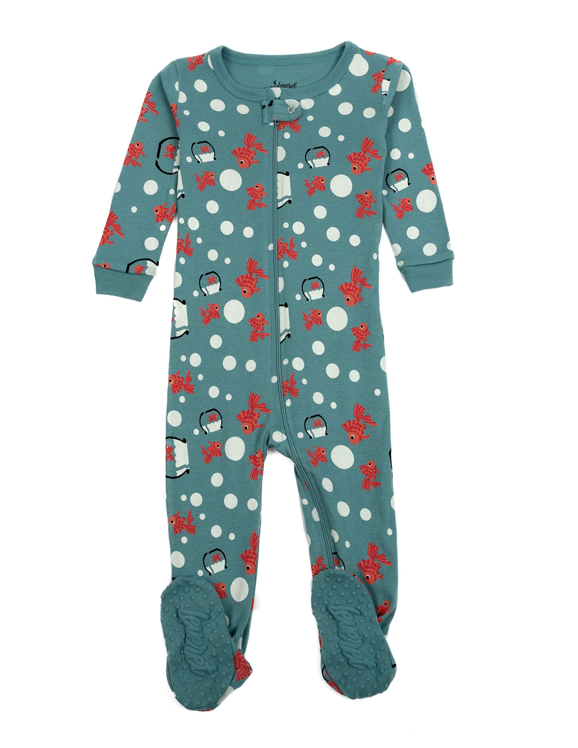 Leveret Kids & Toddler Footed Pajamas Boys Girls 100% Cotton Fish Tank (Size 4 Years)