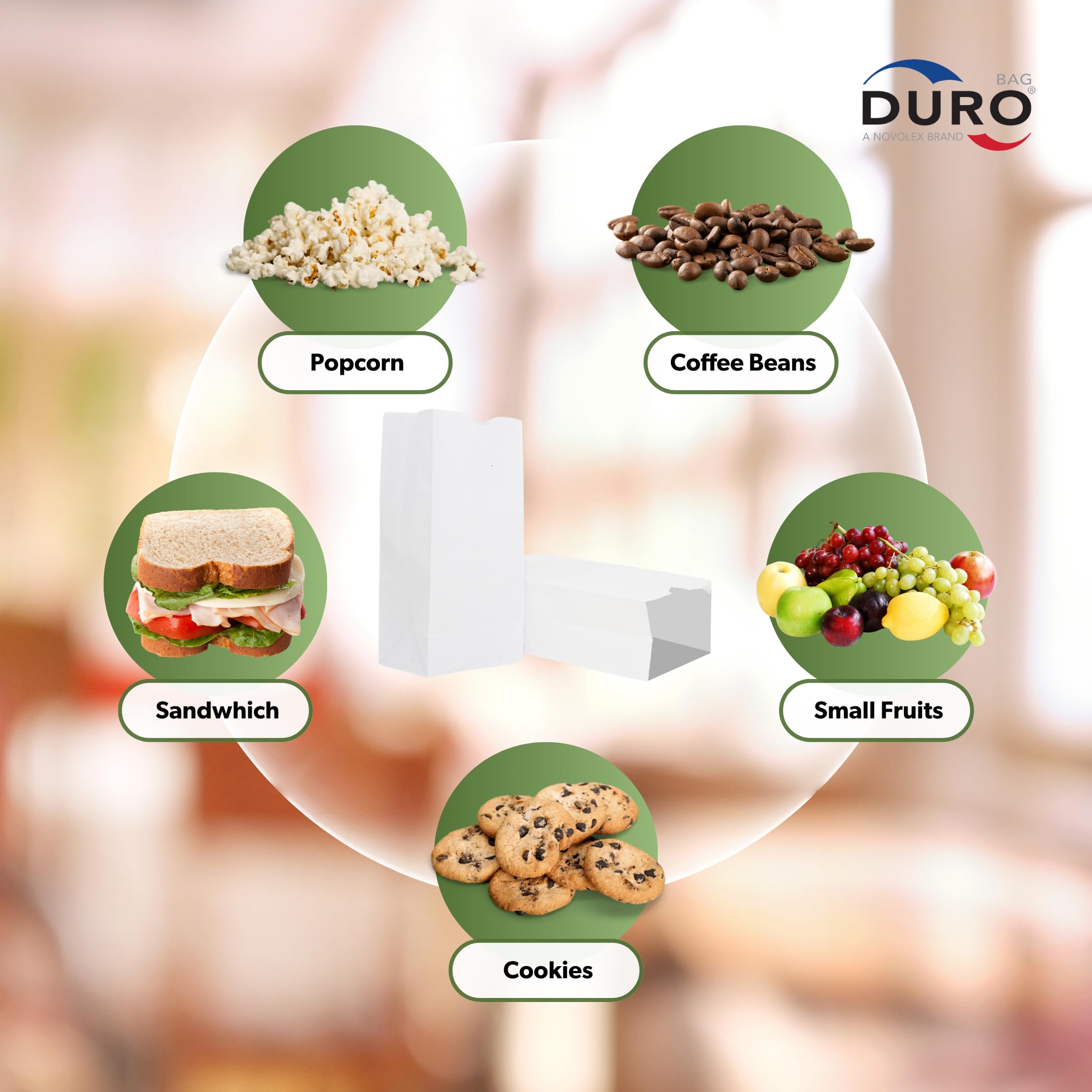 DURO Duro White Paper Bag 4 Lb, 500 Count
