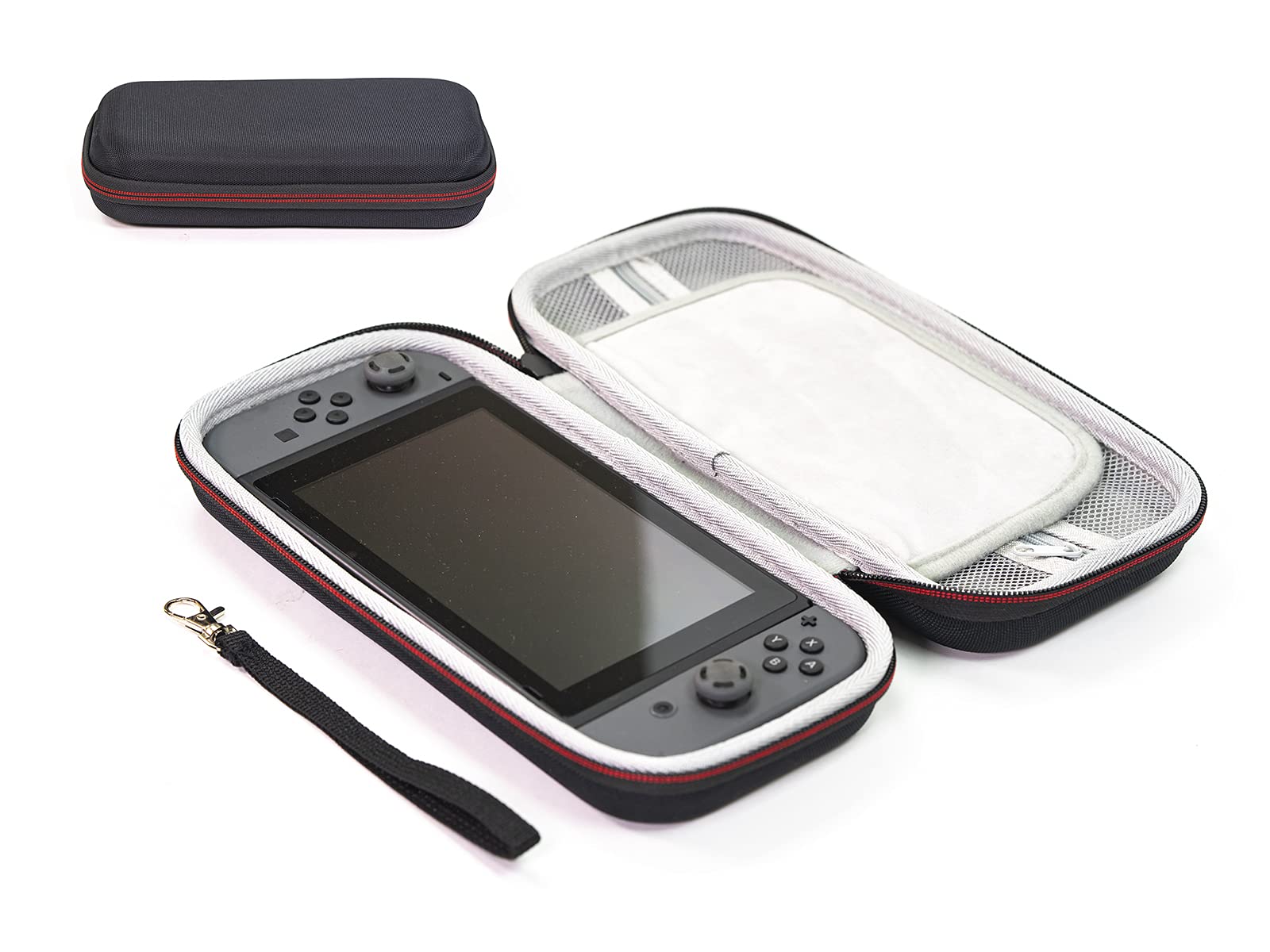 Switch Case for NS, Hard Shell Protective Case for Travel with Game Storage Slots NS (Black, 10.2x4.8x1.5)