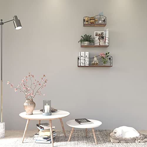 CRUGLA Floating Bathroom Wall Mounted Shelves 6 Sets