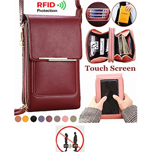 soputry Anti-theft Leather Bag, Small Crossbody Cell Phone Purse for Women, RFID Blocking PU Leather Crossbody Bag Phone Pouch Purse (Black)