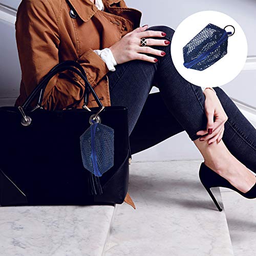 ABOOFAN Small Zipper Mesh Makeup Pouch Bags with Keychain Mini Coin Bag Wallet Cosmetic Small Storage Bag Transparent Travel Toiletry Bag for Women
