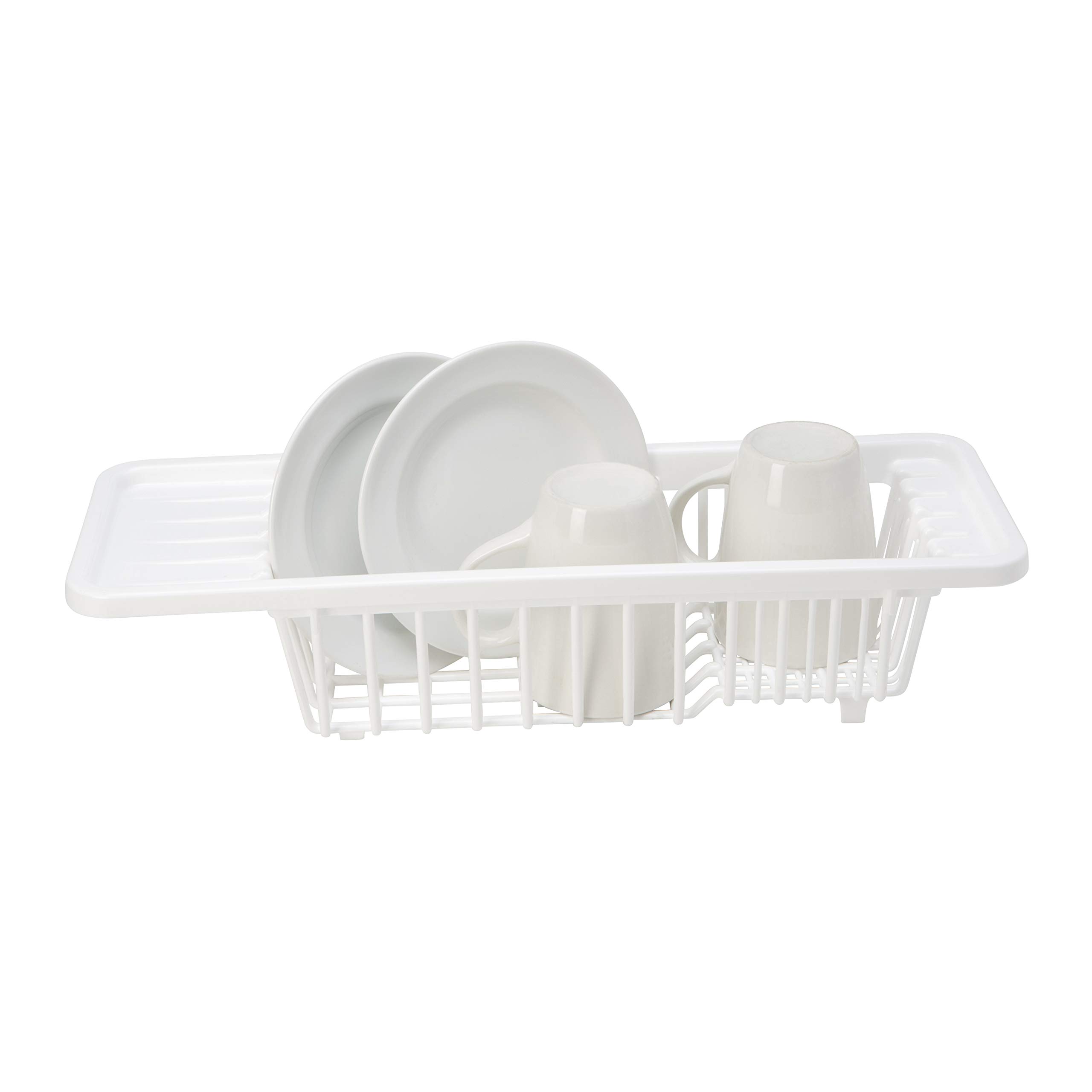 Kitchen Details Sink Dish Rack | Dimensions: 17.9"x 6.3"x 3.9" | Kitchen Accessories | Holds Dinnerware | Drinkware | Utensils to Drain | Frees up Counter Space | Grey or White