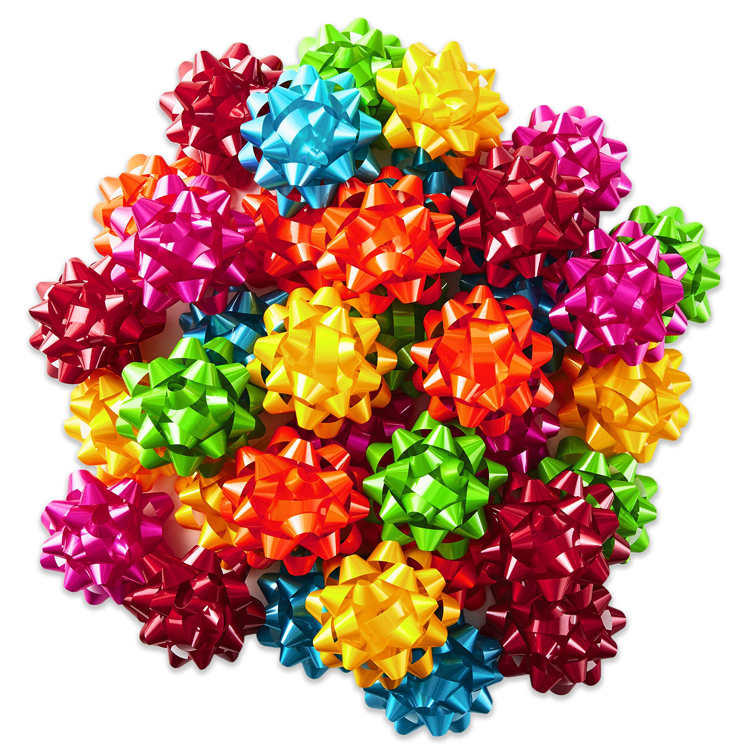 Hallmark Bright Gift Bow Assortment (36 Bows) Red, Pink, Orange, Green, Teal, Yellow for Birthdays, Weddings, Baby / Bridal Showers, Christmas, Hanukkah