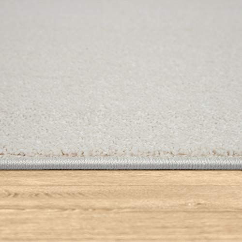 Paco Home Solid Area Rug in Cream Modern Plain Design, Size: 6'7" x 9'2"