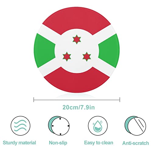 Flag of Buregundi Cutting Board Tempered Glass Chopping Board for Kitchen Hotel