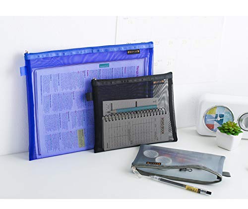 Topfinder Clear Cosmetic Bags Zip Makeup Mesh Bags Pencil Case Pouch Travel Toiletry Kit Set Storage Case (Grey)