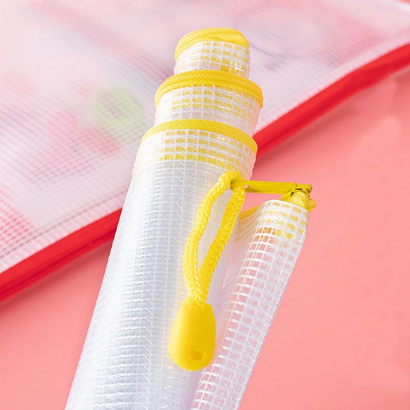 12 Pieces Mesh Zipper Pouch Document Folders Waterproof Plastic Mesh Bag for Business Makeup Board Game School Office Home Travel Storage