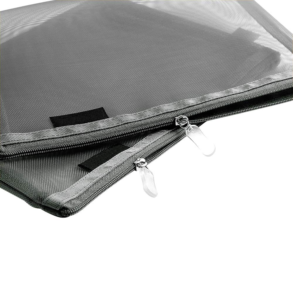 Topfinder Clear Cosmetic Bags Zip Makeup Mesh Bags Pencil Case Pouch Travel Toiletry Kit Set Storage Case (Grey)