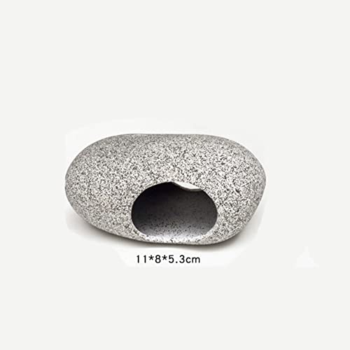 ZAINEE Fish Tank Decor, Cave Aquarium Decoration Breeding Shelter Rock Stone Fish Tank Decoration (Size : B)