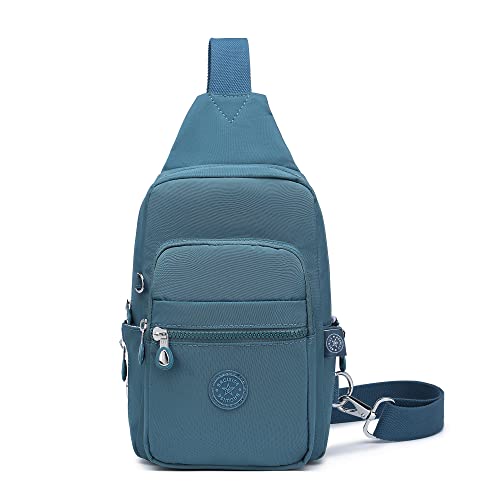 Women Sling Backpack Crossbody Bags for Women, Unisex Crossbody Purse Bag, Sling Bag, Lightweight and Compact Sling Backpack (Ice Blue)