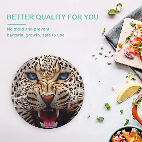 Angry Leopard Cutting Board Tempered Glass Chopping Board for Kitchen Hotel