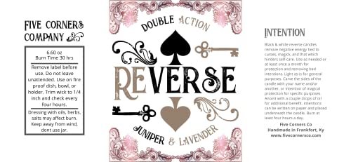Spell Reversal Candle by Five Corners Co - 2x4 Double Action to Remove Curses and Evil Intention - Candle Magic for Spells, Conjure and Witchcraft - Black White Scented Pillar Candle