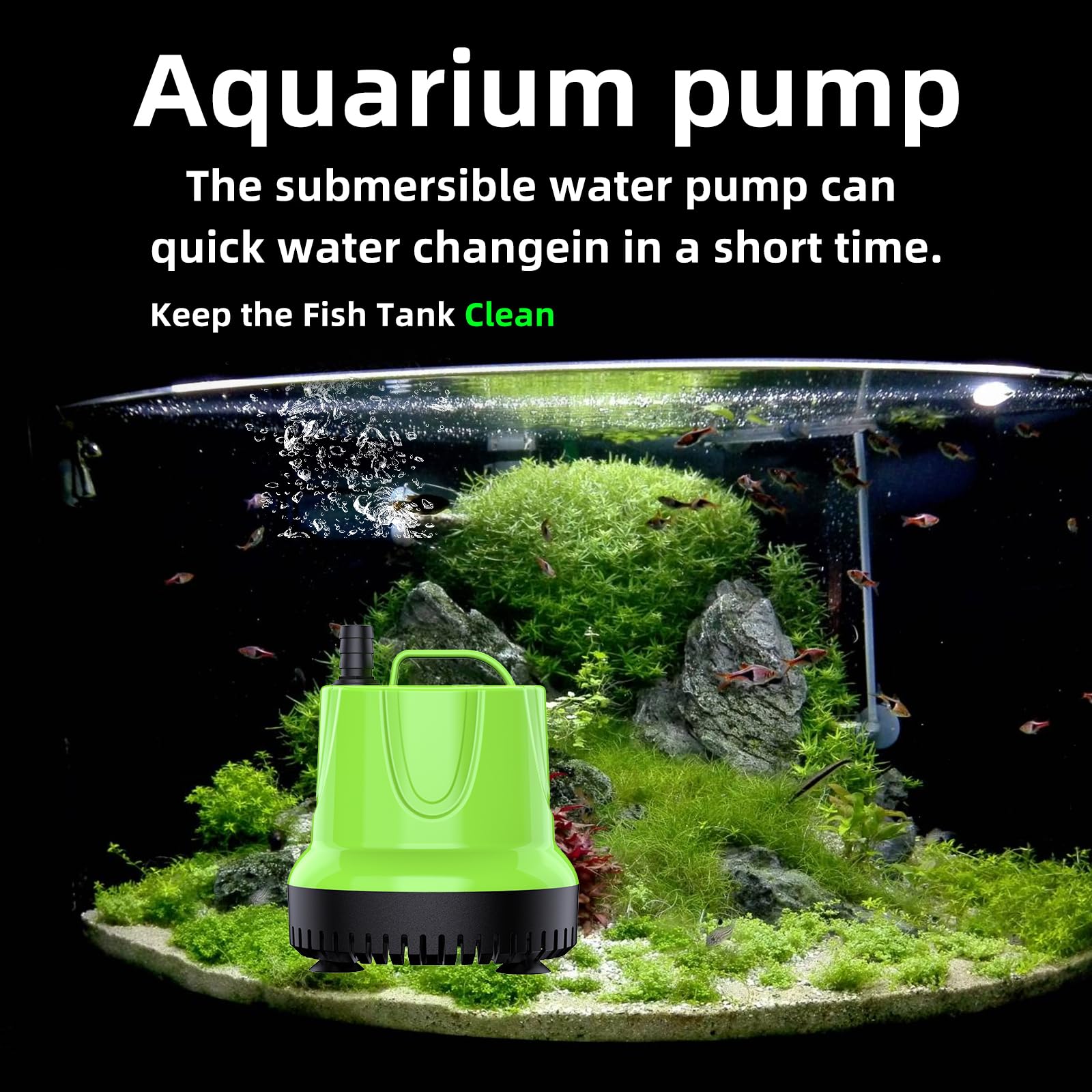 FREESEA Fountain Submersible Water Pump: 1100 GPH 100W Small Sump Pump for Outdoor Pond Hydroponic Statuary Waterfall Aquarium Fish Tank