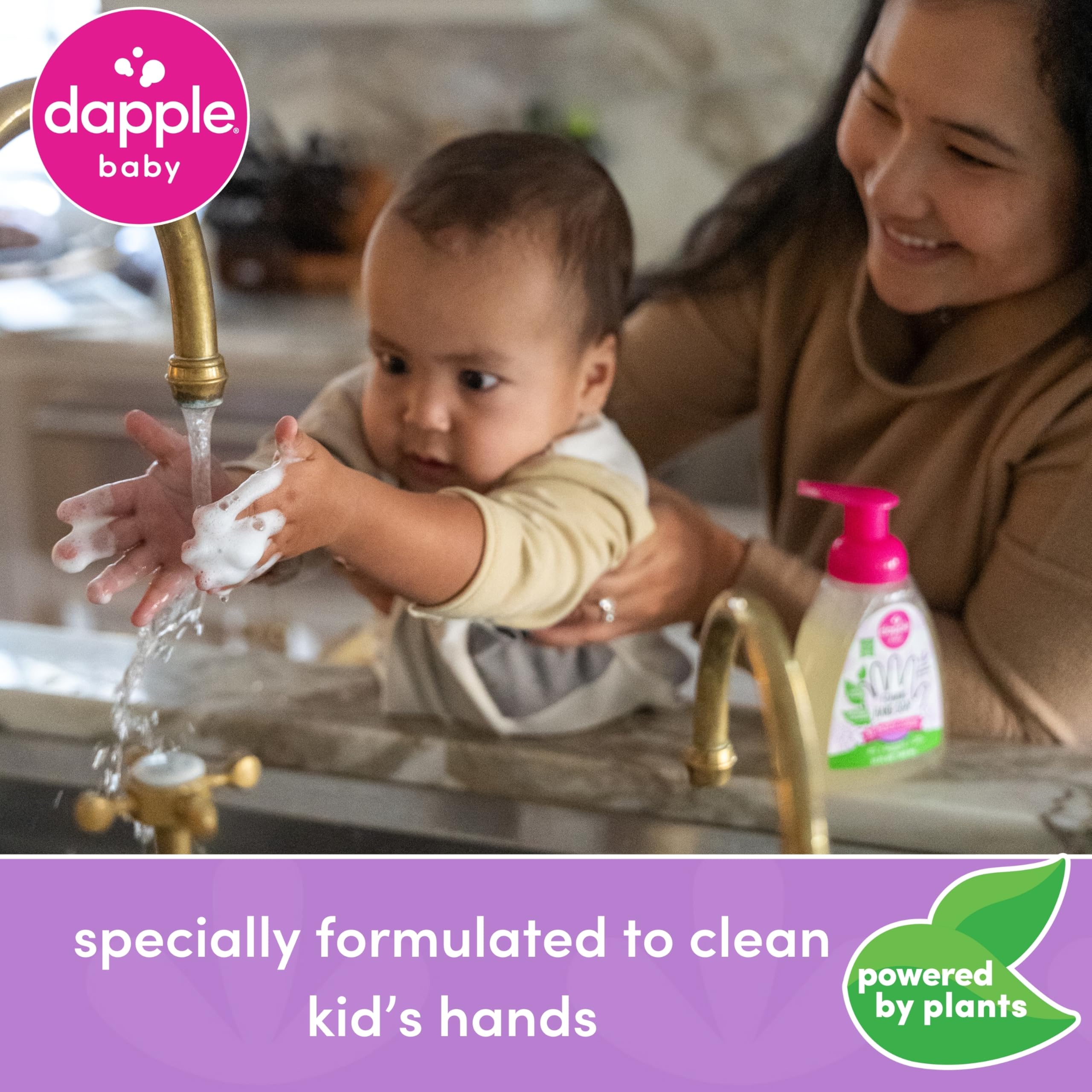Dapple Baby Foaming Hand Soap, Lavender, 13 Fl Oz Pump Bottle (Pack of 3) - Gentle, Plant Based, Hand Wash Baby Soap - Hypoallergenic for Sensitive Skin