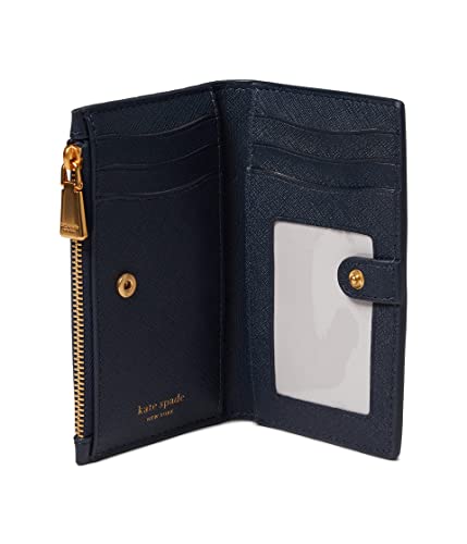 Kate Spade New York Morgan Flower Bed Embossed Saffiano Leather Small Slim Bifold Wallet Blazer Blue Multi One Size