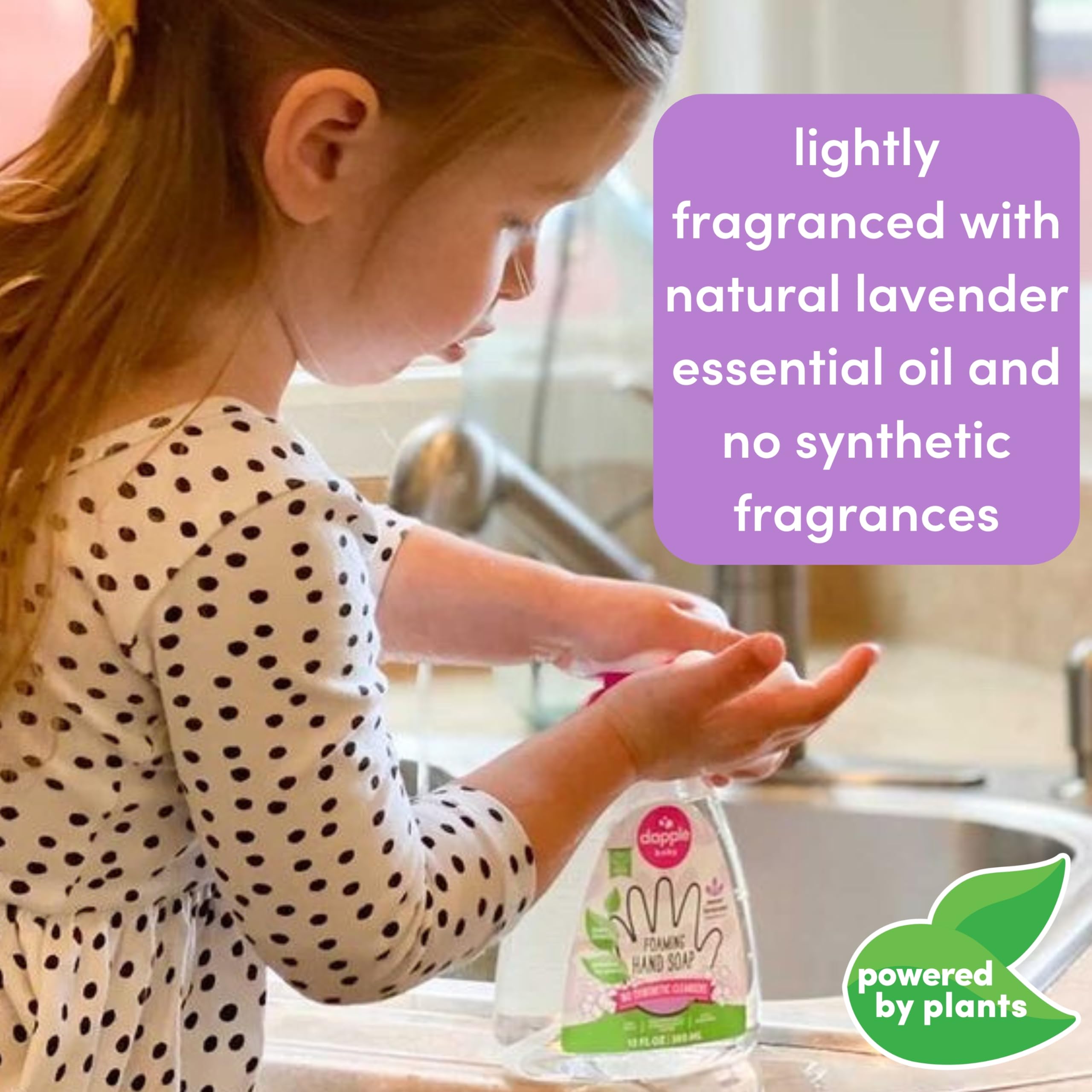 Dapple Baby Foaming Hand Soap, Lavender, 13 Fl Oz Pump Bottle (Pack of 3) - Gentle, Plant Based, Hand Wash Baby Soap - Hypoallergenic for Sensitive Skin