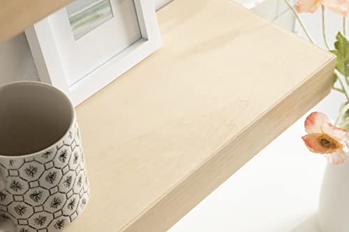 Kate and Laurel Havlock Modern Floating, Mid-Century Bathroom and Kitchen Shelves for Storage and Display, Set of, 2 Piece 24 x 8, Natural Wood