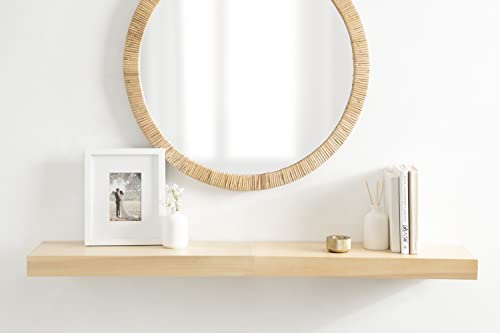 Kate and Laurel Havlock Modern Floating, Mid-Century Bathroom and Kitchen Shelves for Storage and Display, Set of, 2 Piece 24 x 8, Natural Wood