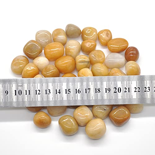 PacuM Natural Yellow Jade Crystal Tumbled Bulk Specime Gemstones Gem Aquarium Decoration LUZONGYUYIN (Size : 200g)