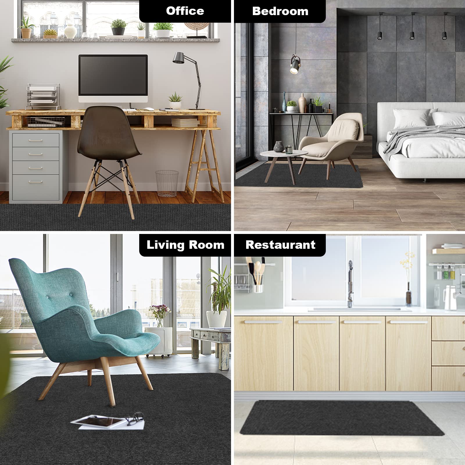 Office Chair Mat for Hardwood Floor, 47"x35" Computer Gaming Rolling Chair Mat Low-Pile Floor Protectors, Anti-Slip Computer Chair Mats for Home Office (47"x35", Brown)