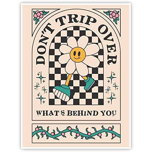 Funny Cute Flower Poster Cartoon Wall Decor Hippie Wall Art Cool Aesthetic Room Decor Vintage Character Dorm Living Room Bedroom Decor