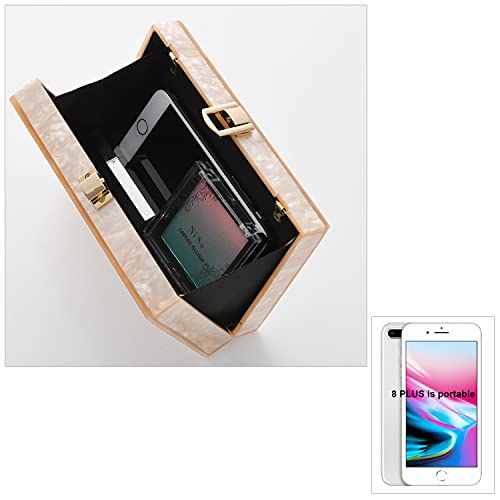 Women Acrylic Clutch Bag for Evening Party Crossbody Shoulder Bag for Special Event with Modern Classic Style Bag (Champagne)