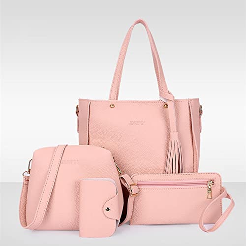 Cafuvv Fashion Upgrade Handbags Wallet Tote Bag Shoulder Bag Top Handle Satchel Purse Set 4Pcs ZK1